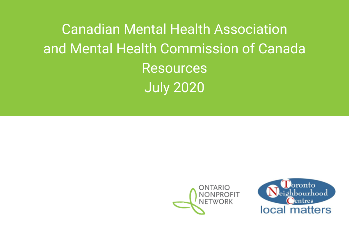 Canadian Mental Health Association and Mental Health Commission of ...