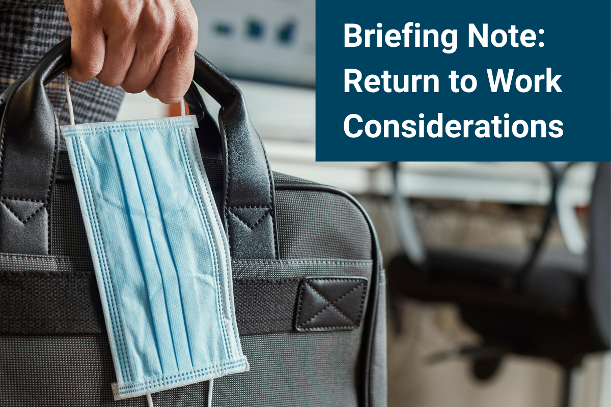 Briefing Note: Return to Work Considerations | ONN Resource Centre